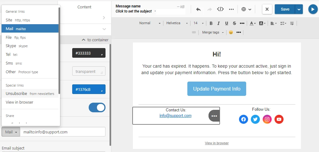 How to Add Anchor Links and Hyperlinks to Emails in a Drag-and-Drop Editor | Blog